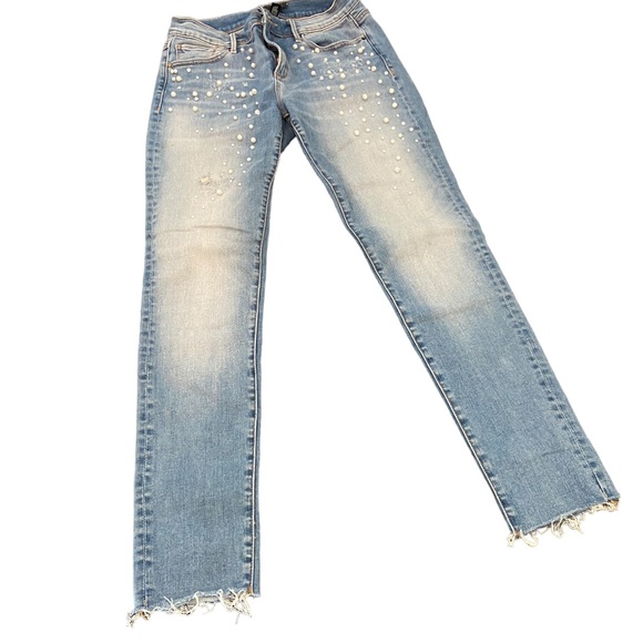 Aqua | Jeans | Aqua Brand Pearl Embellished Denim Jeans | Poshmark